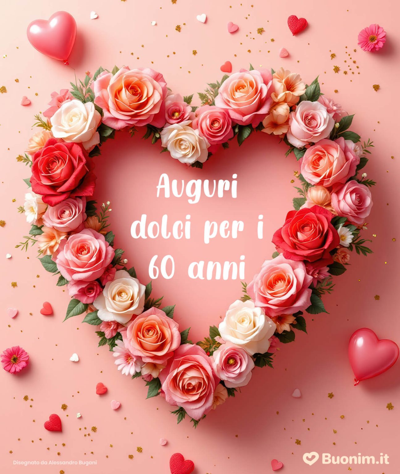 Immagini di Buon Compleanno per i 60 Anni Donna con Fiori e Torte per ...