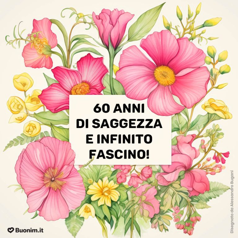 Immagini di Buon Compleanno per i 60 Anni Donna con Fiori e Torte per ...