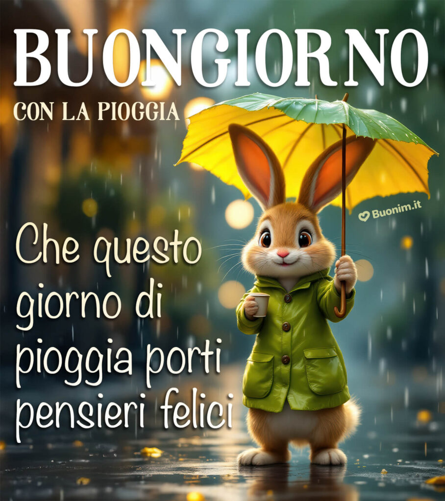 Immagini di Buongiorno con la Pioggia Spiritose e Divertenti - Buonim!